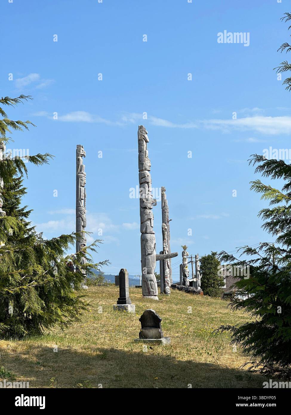 Namgis First Nation Totem poles, Namgis Burial Grounds, the Village of ...
