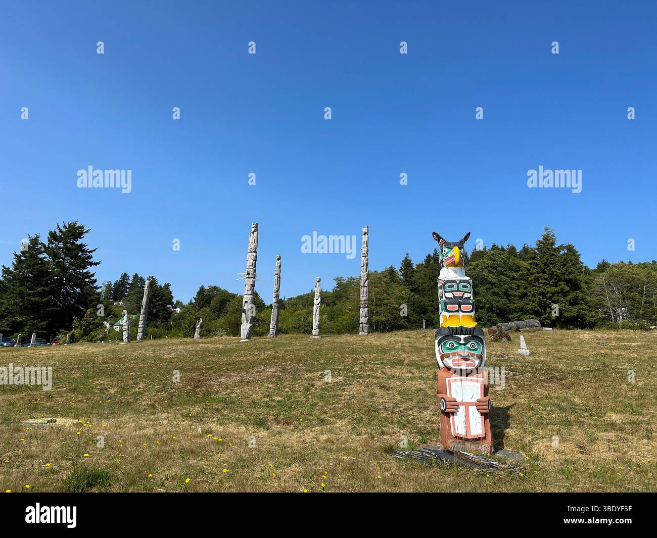 Namgis First Nation Totem poles, Namgis Burial Grounds, the Village of ...