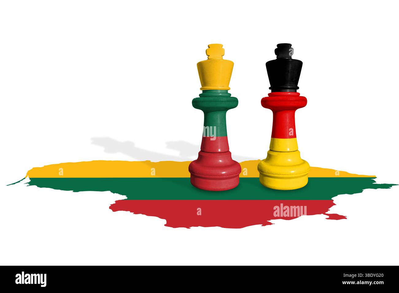 Chess made from Lithuania and Germany flags on a Lithuanian map Stock ...