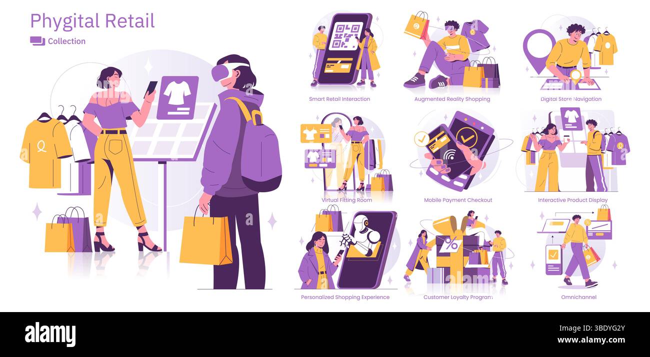 Engaging shopping experience Stock Vector Images - Alamy