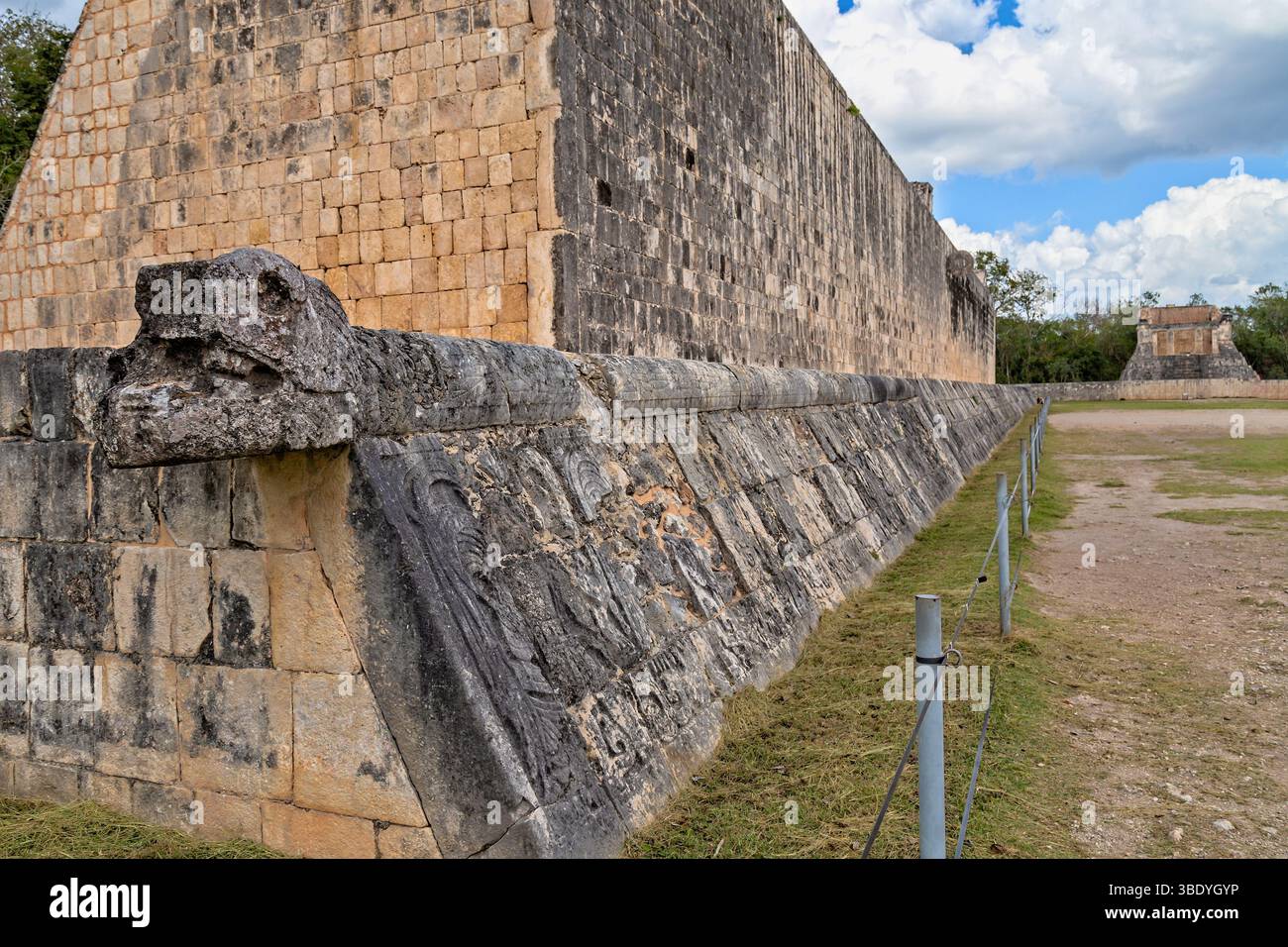 Chichen Itza, Mexico - February 25th 2019: A view of the Great Ball ...