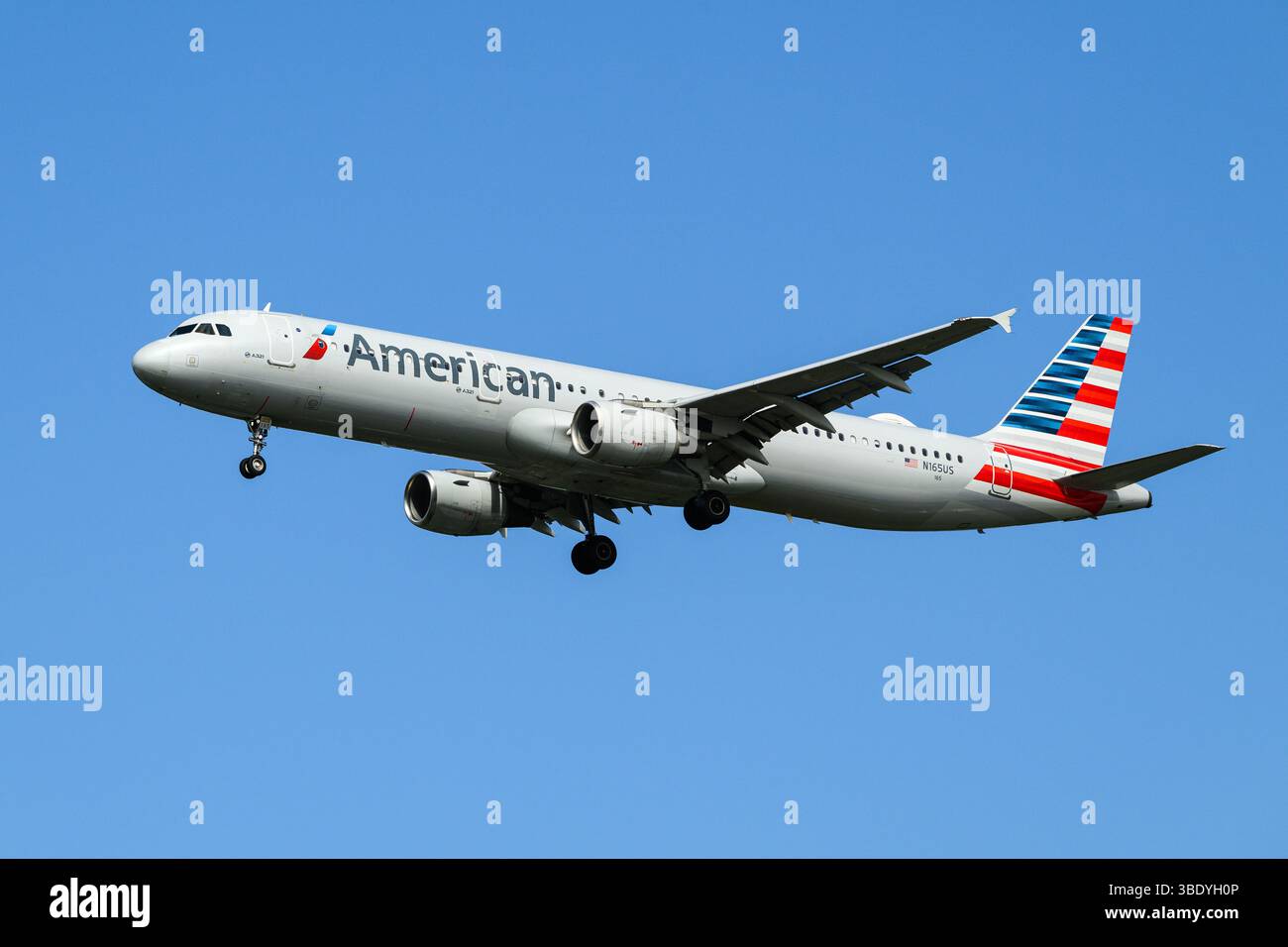 SeaTac, WA, USA - May 18, 2025; American Airlines Airbus A321-200 ...