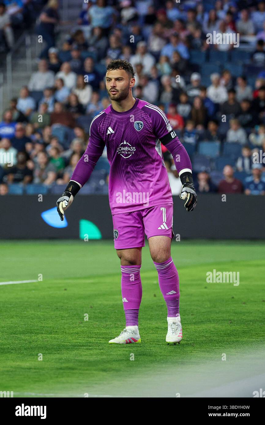 May 24, 2025: Sporting Kansas City goalkeeper John Pulskamp (1) is seen ...