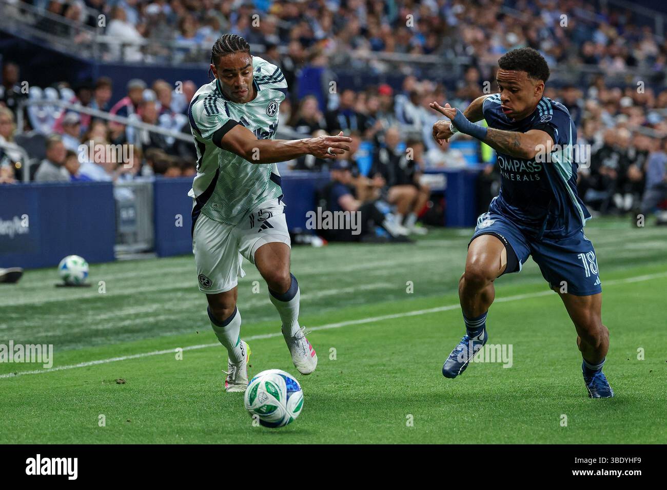 Kansas City, KS, USA. 24th May, 2025. New England Revolution midfielder ...