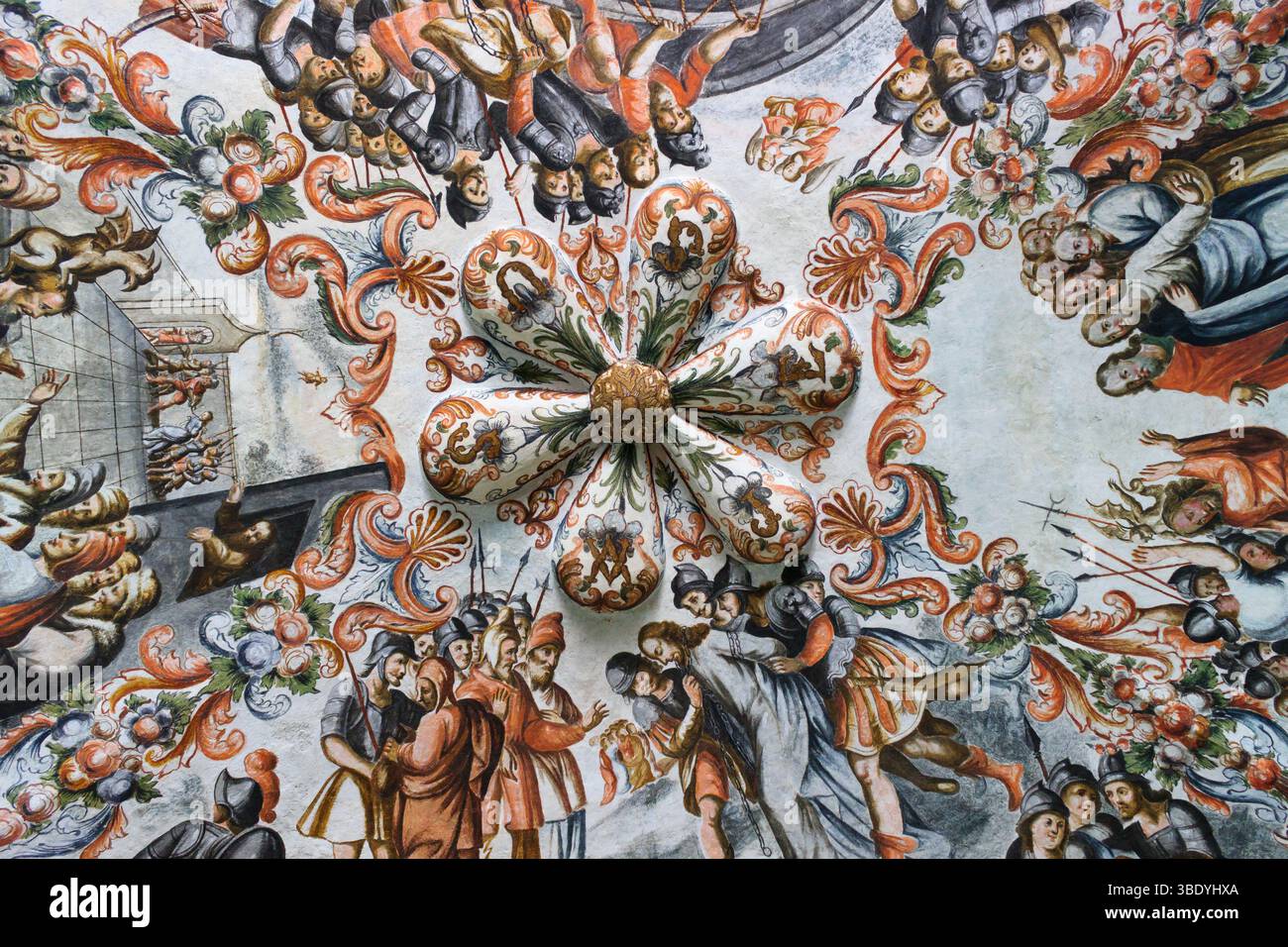 Atontonilco, Mexico - May 29th 2016: Ceiling mural depicting biblical ...