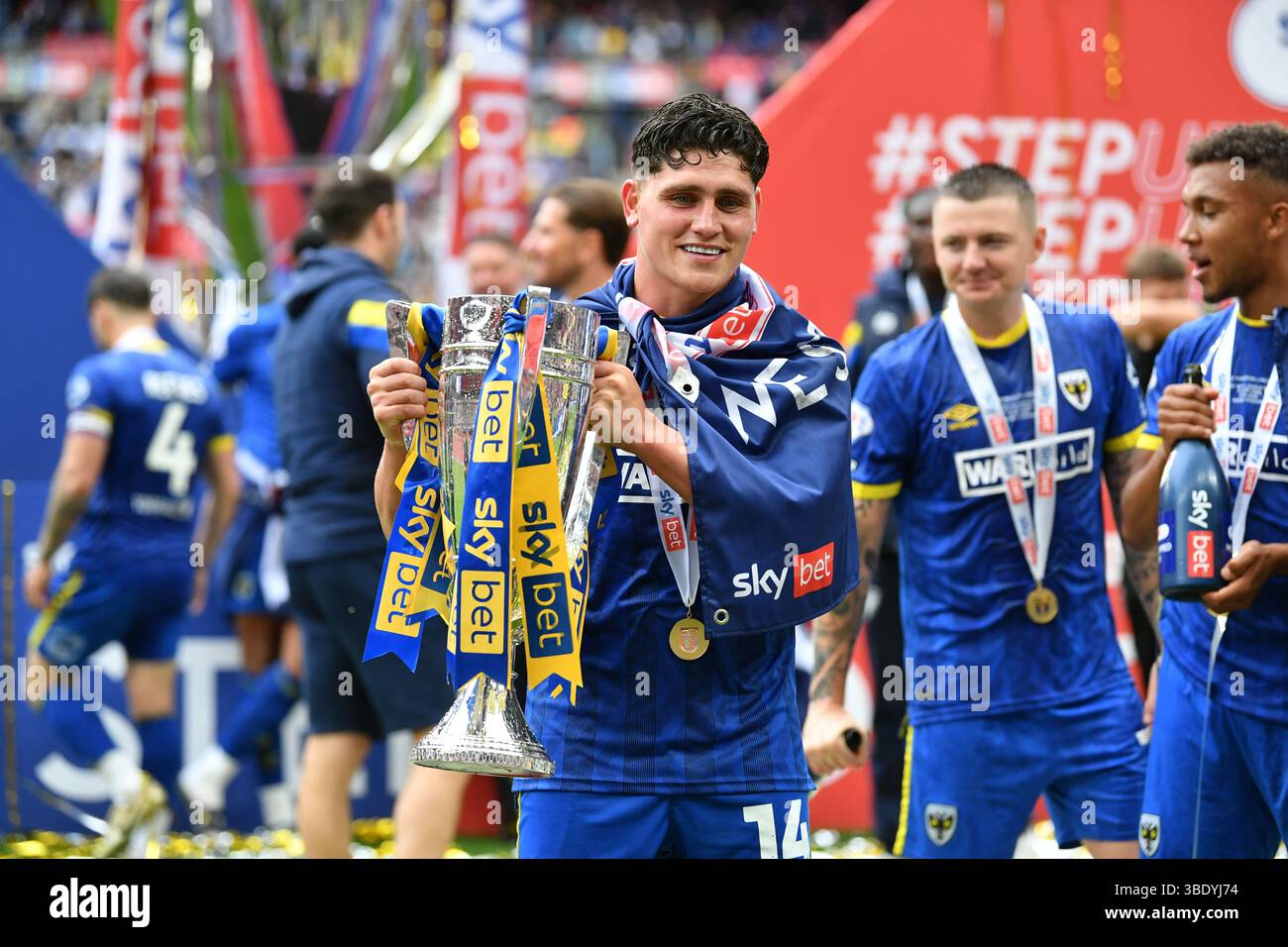 London, England. 26th May 2025. Matty Stevens poses with the trophy ...