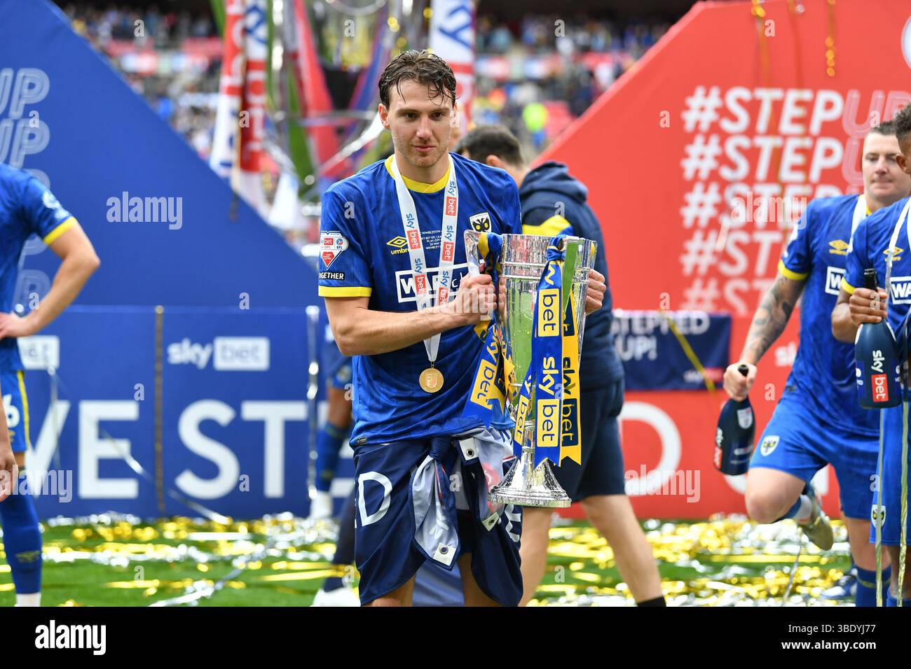 London, England. 26th May 2025. Riley Harbottle poses with the trophy ...