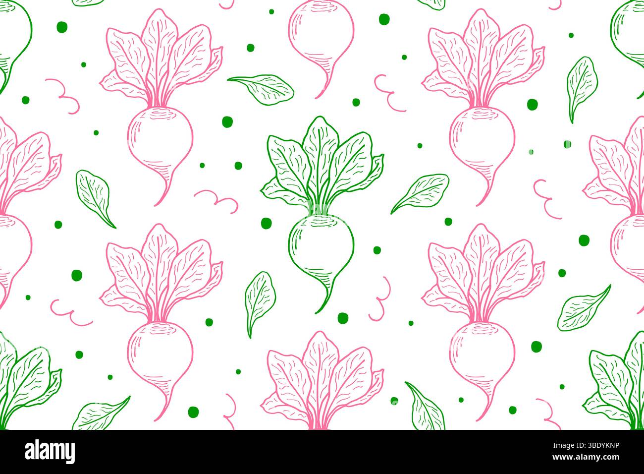 Sugar beet pattern, seamless pattern for culinary background. Vegetable pattern, contour ...