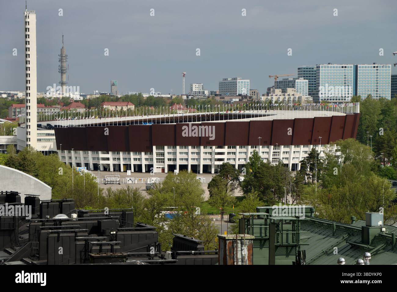 Helsinki Olympic Stadium and the tower, Olympiastadioni, Finland Stock ...