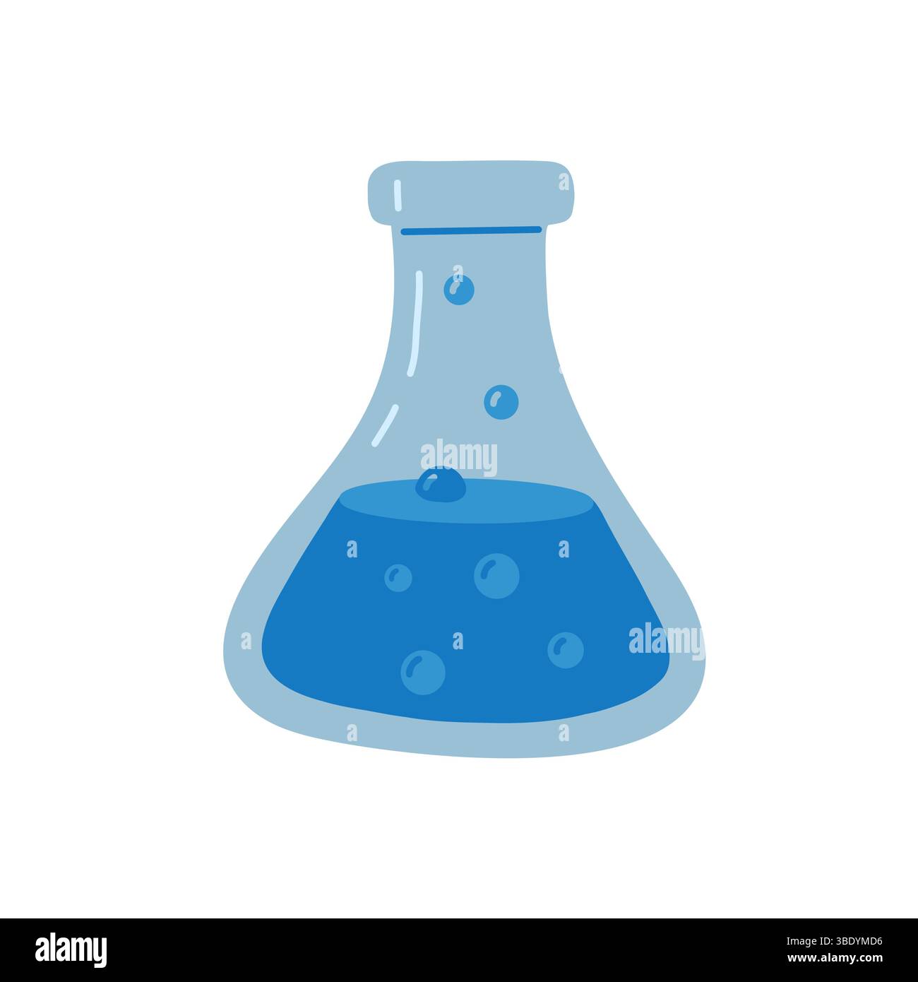 AI-generated vector illustration of a chemistry flask filled with blue ...
