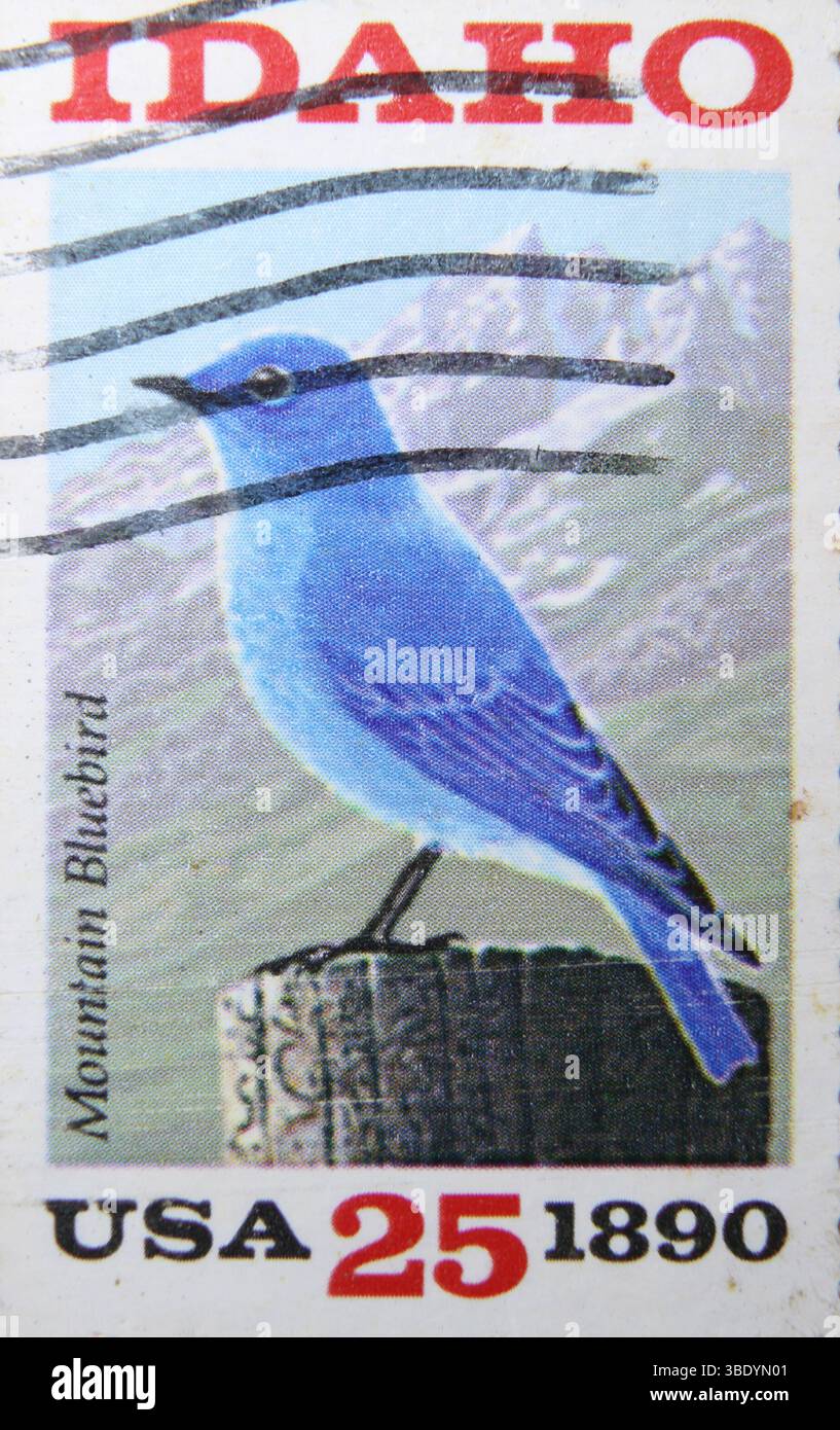 ISTANBUL, TURKEY - JANUARY 24, 2021: United States stamp shows Mountain ...