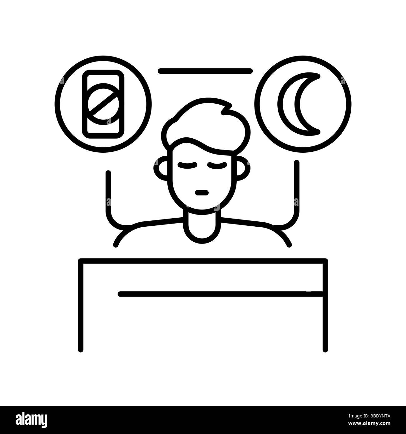 Sleep optimization black line icon for digital and print projects ...