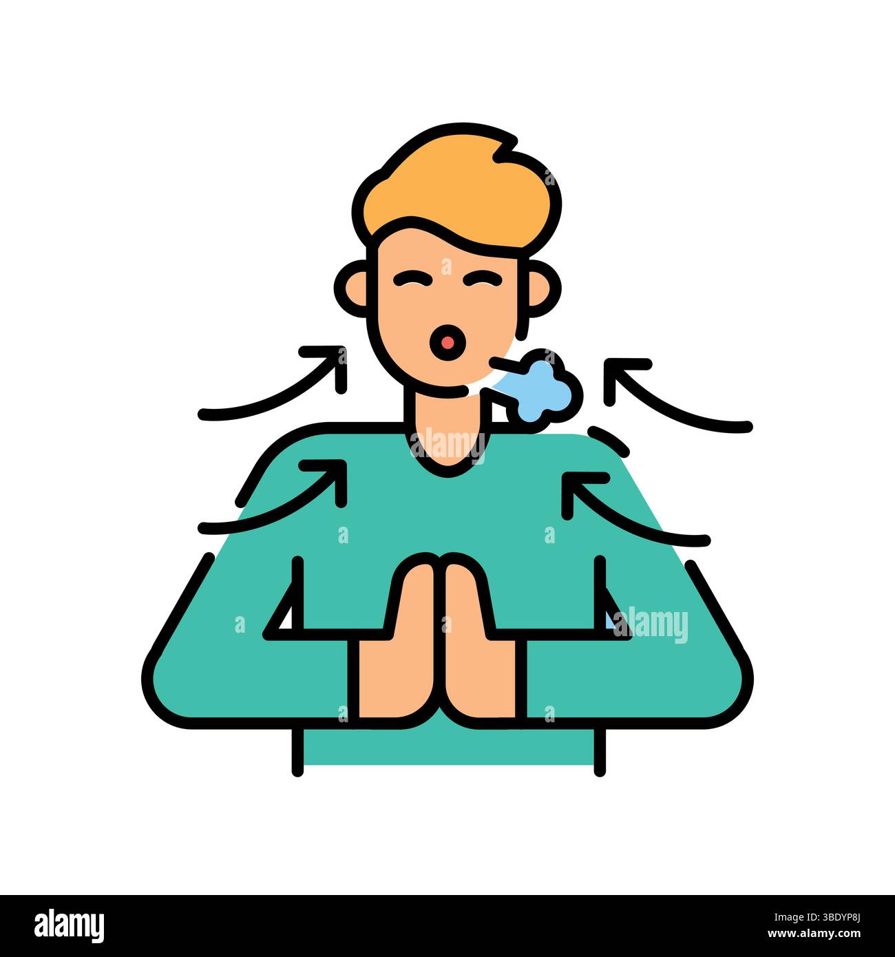 Breathwork color flat icon for digital and print projects. Minimal ...
