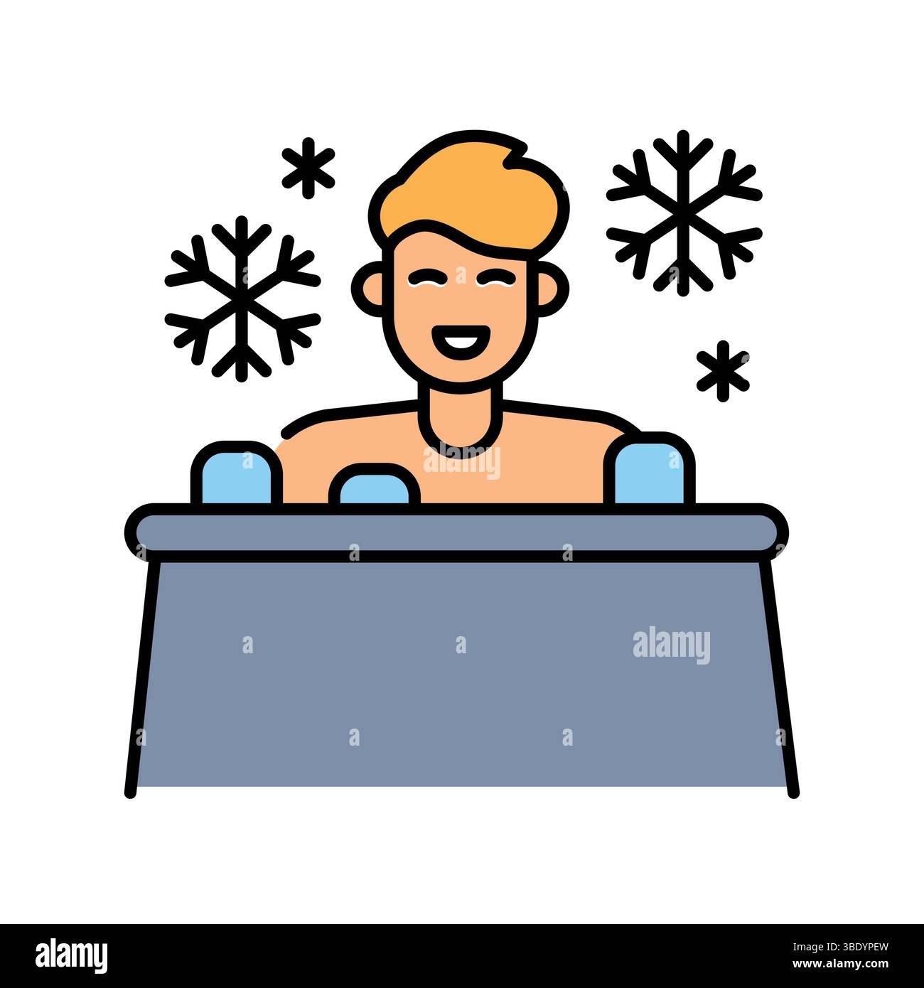 cold exposure color flat icon for digital and print projects. Minimal clean icons for apps and ...