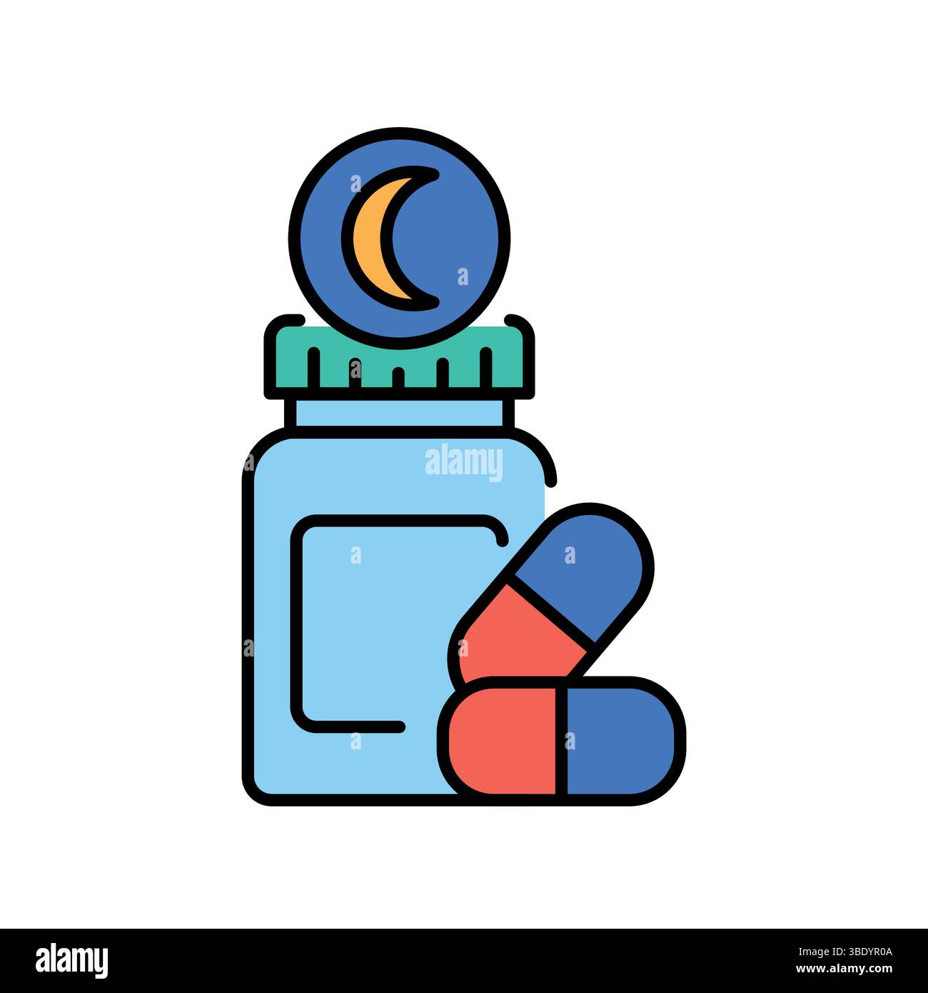 Melatonin optimization color flat icon for digital and print projects ...