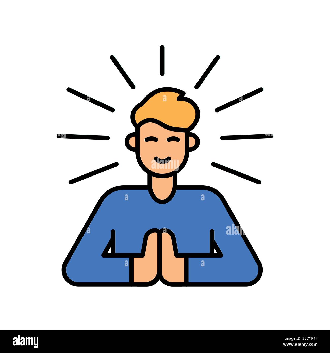 Mindfulness color line icon for digital and print projects. Minimal ...