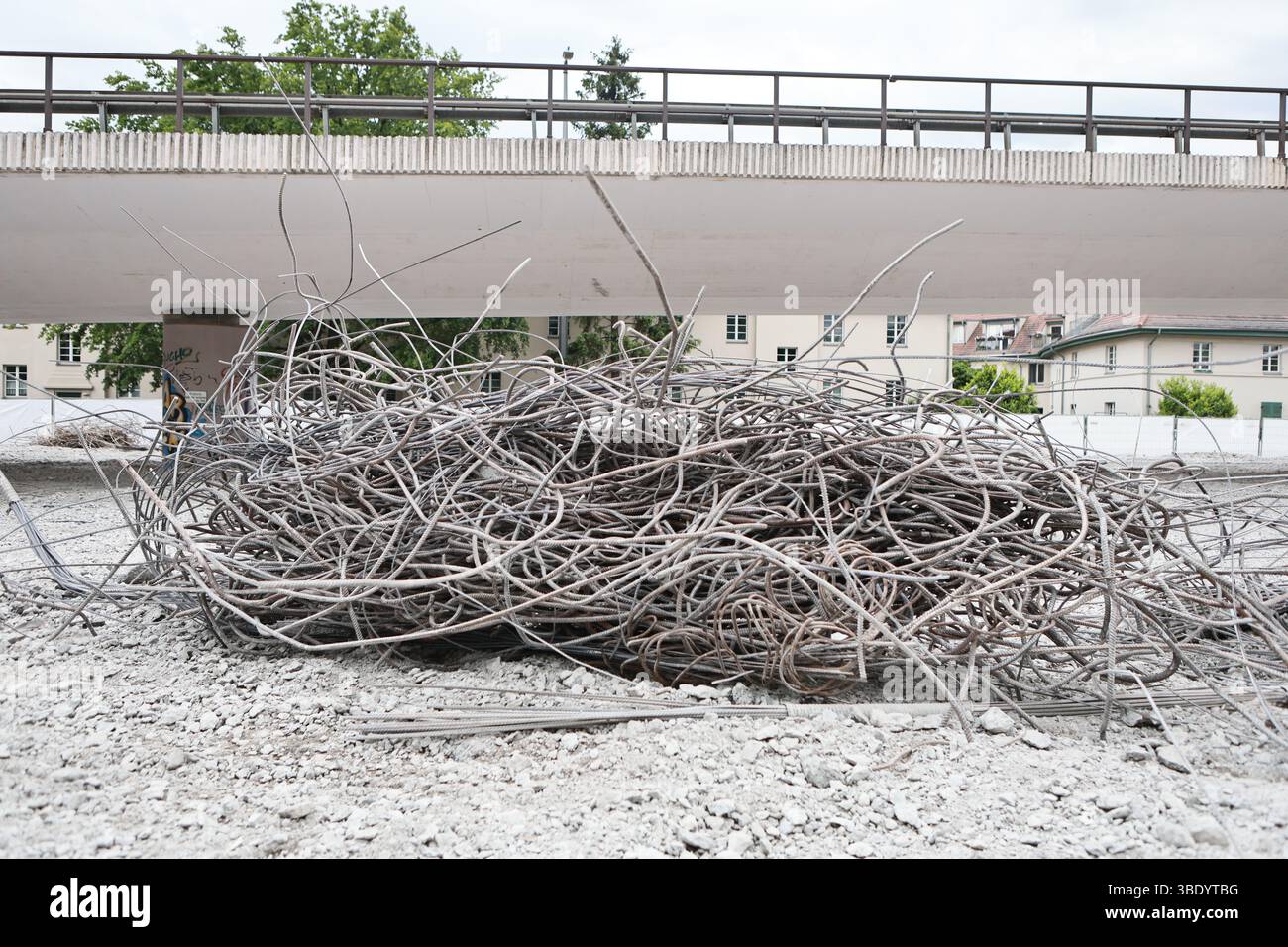 05/26/2025, Berlin, Germany, Steel from the demolished bridge. Rapid ...