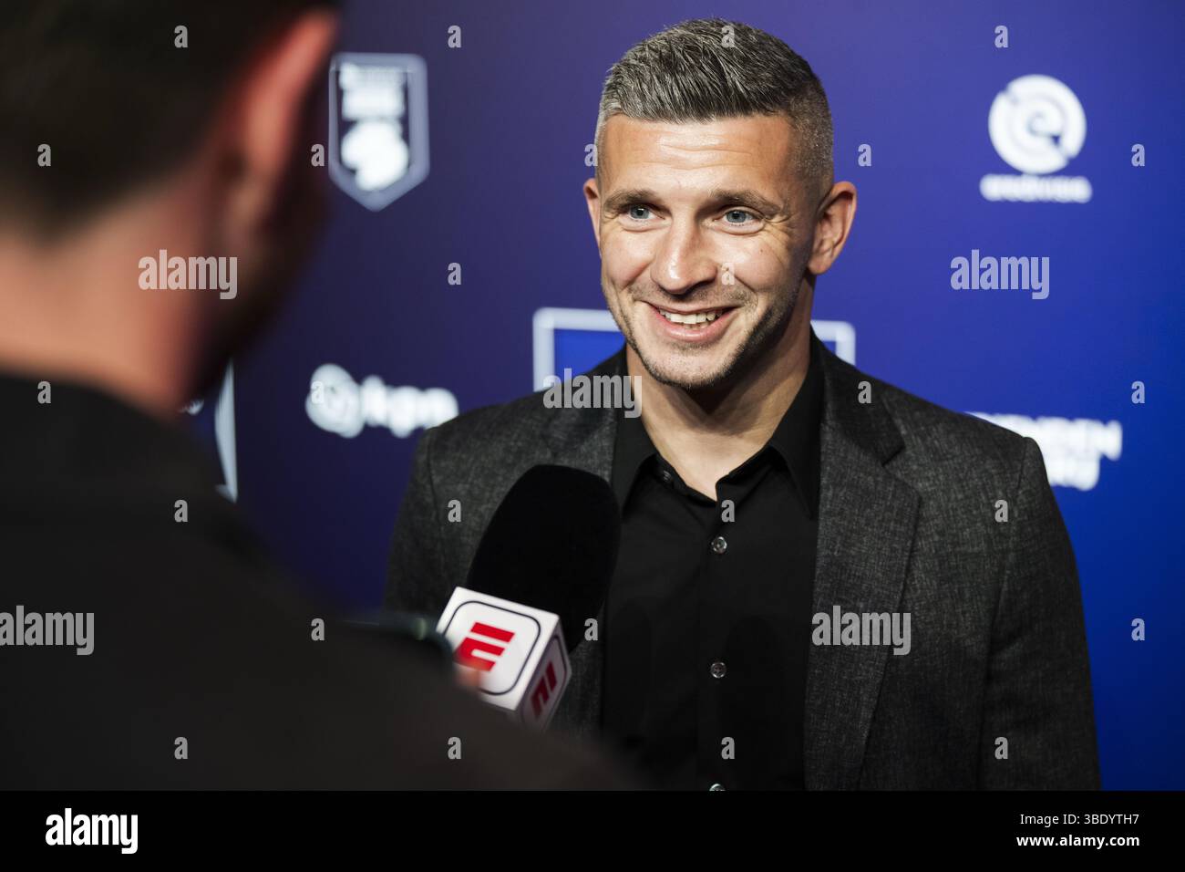 UTRECHT - Bryan Linssen (N.E.C. Nijmegen) arrives for the presentation ...