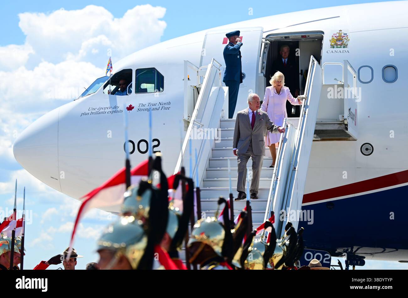King Charles III and Queen Camilla as they arrive at Ottawa Airport for ...