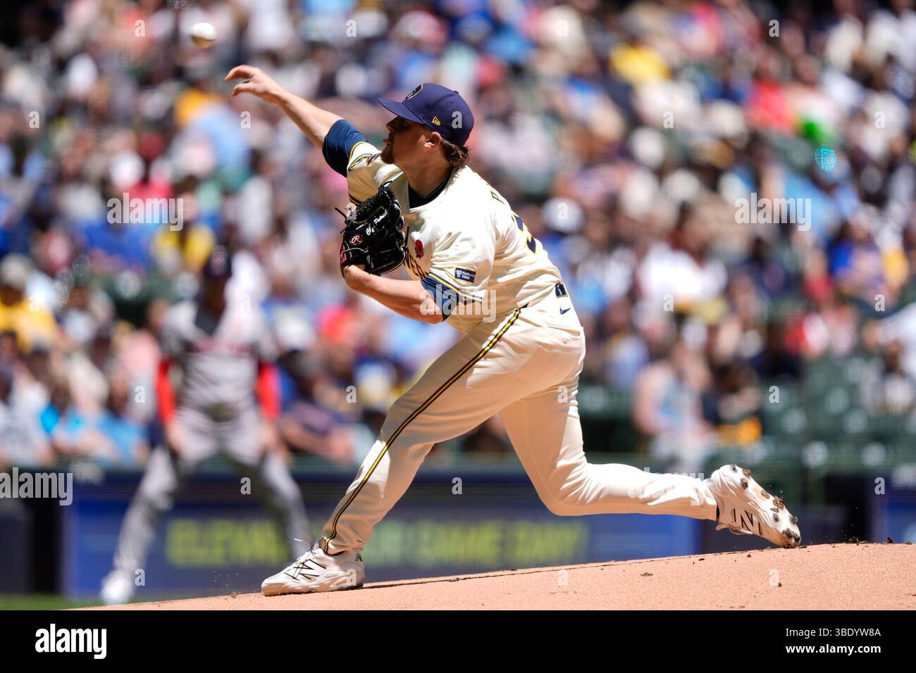Milwaukee Brewers' Chad Patrick pitches during the first inning of a ...