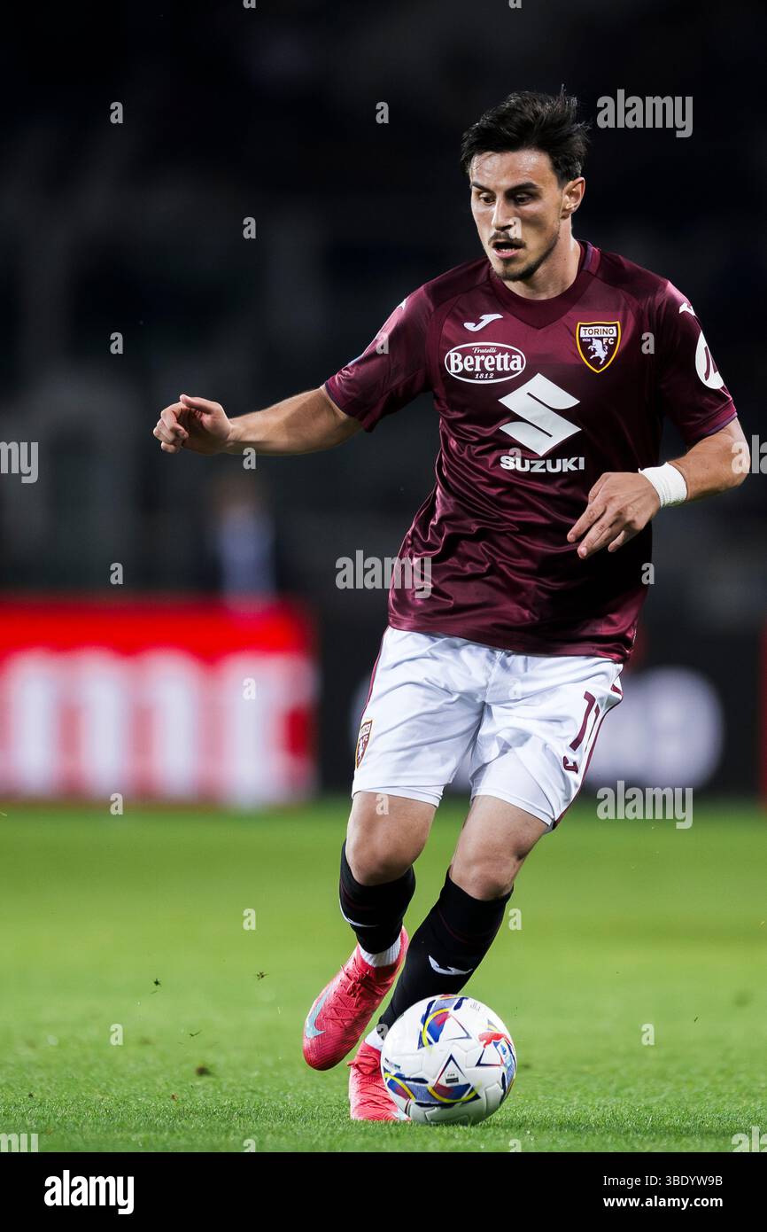 Eljif Elmas of Torino FC in action during the Serie A football match ...