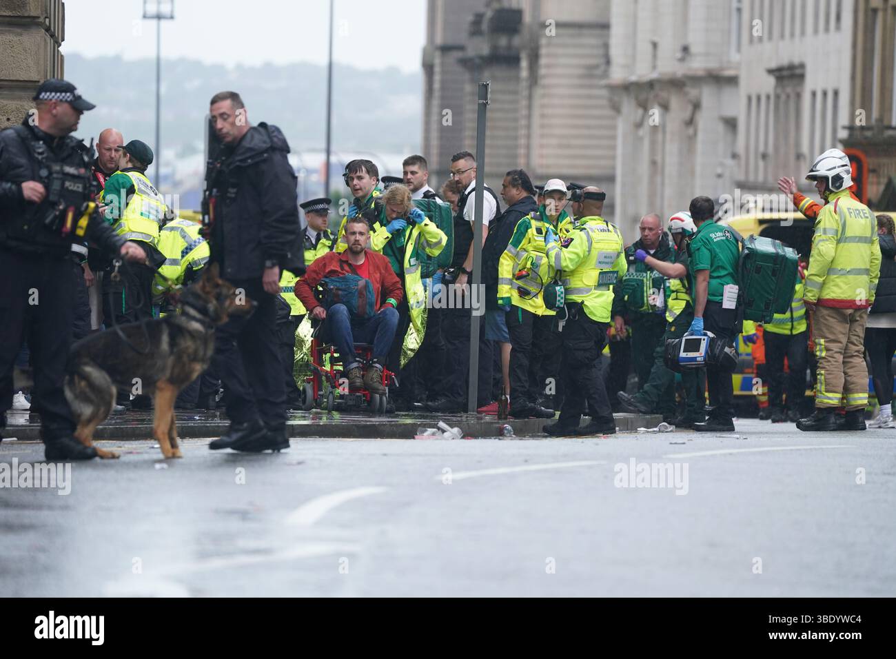 Police and emergency personnel dealing with an incident near the Liver ...