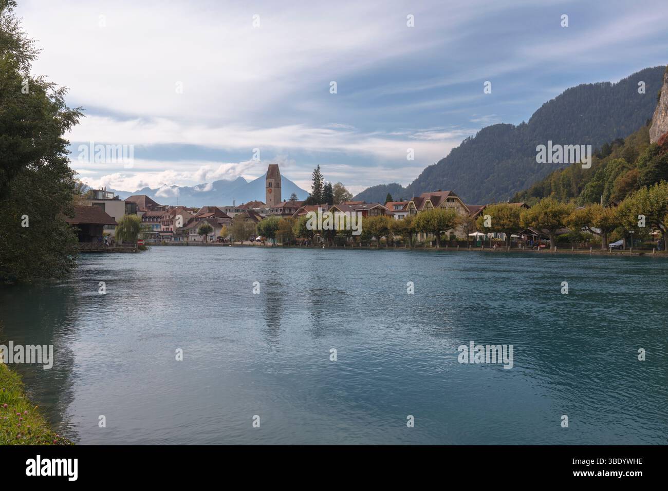 Interlaken (Switzerland) and the river Aare Stock Photo - Alamy