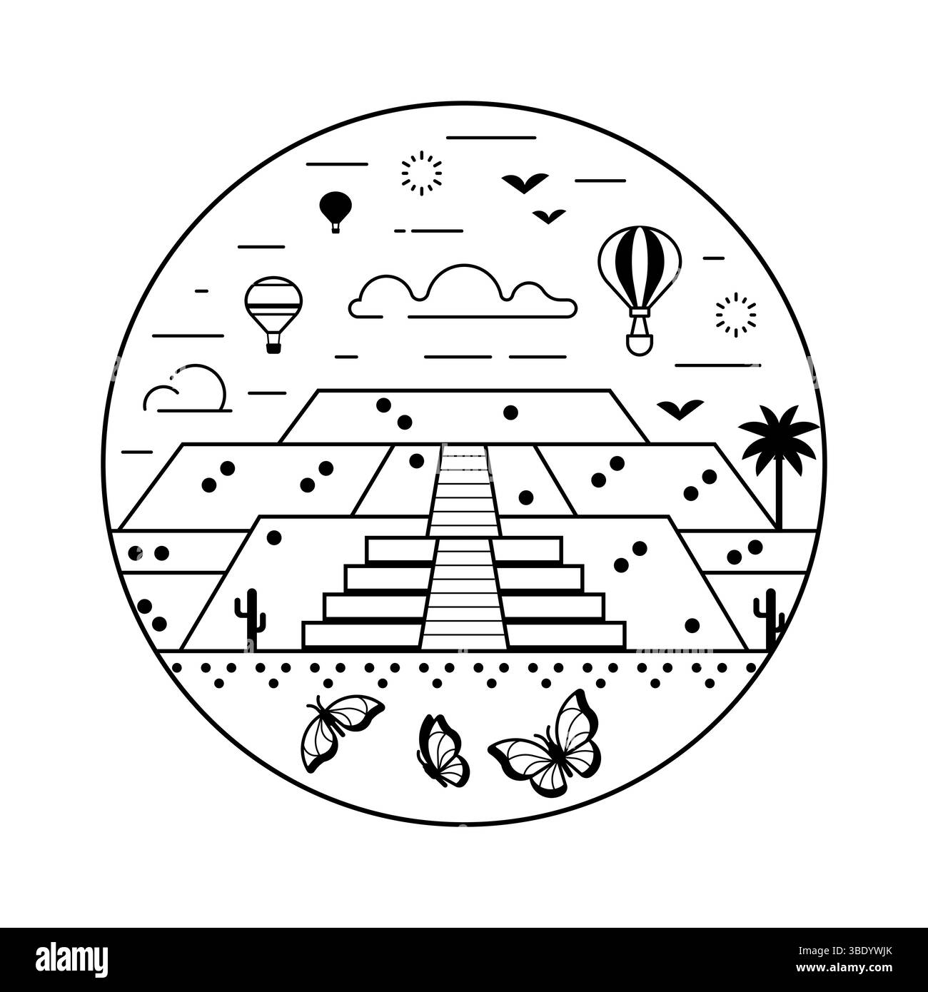 Pyramid sun ancient aztec Stock Vector Images - Alamy