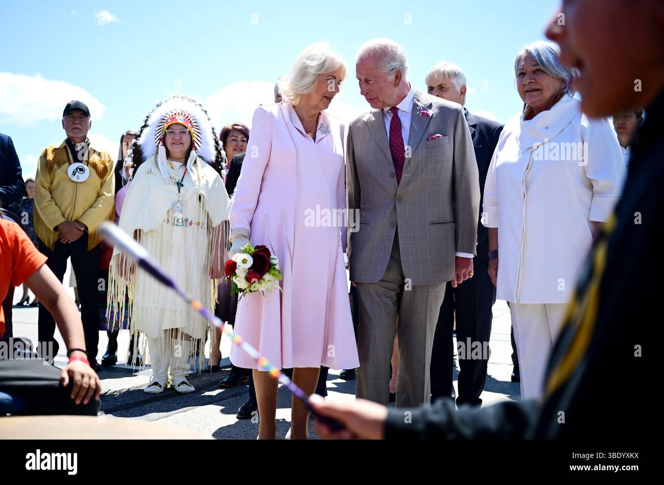 King Charles III and Queen Camilla as they arrive at Ottawa Airport for ...