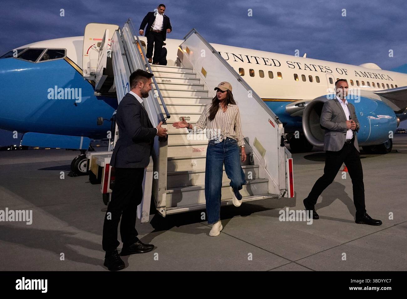 Homeland Security Secretary Kristi Noem arrives at Rzeszow-Jasionka ...
