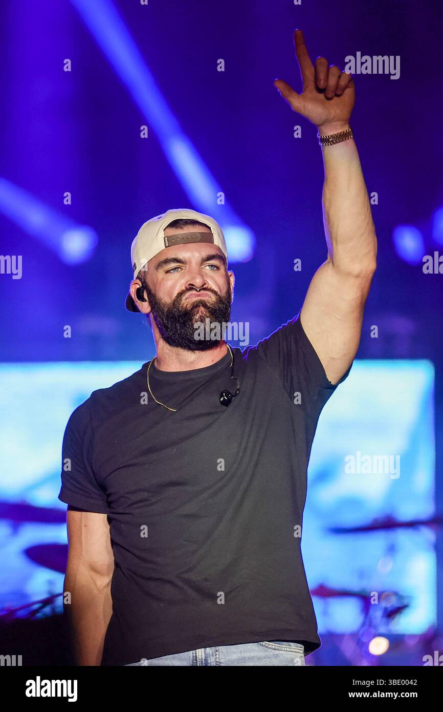 Denham Springs, LA, USA. 25th May, 2025. Dylan Scott performs for the ...