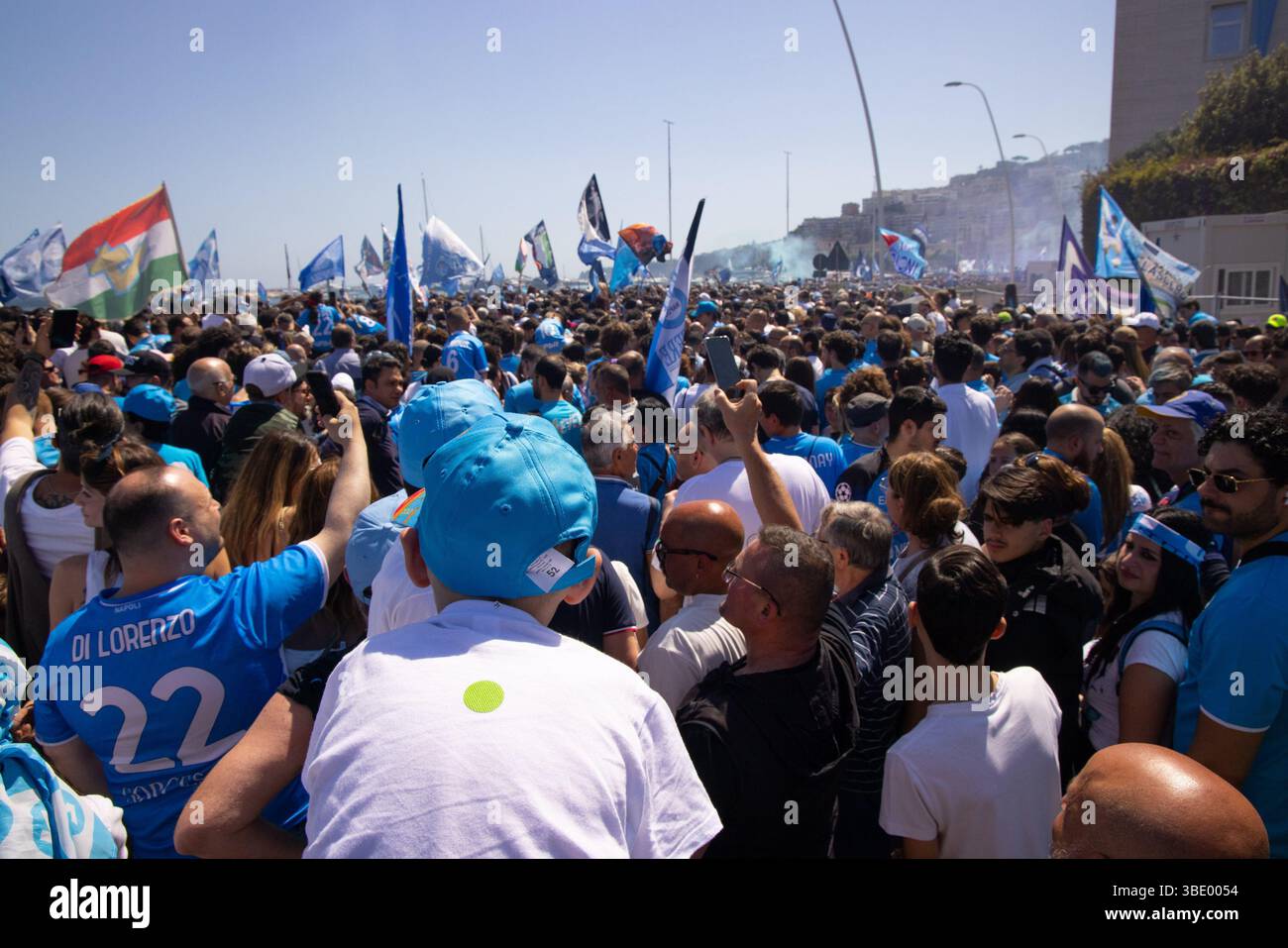 Naples, Italy. 26th May, 2025. SSC Napoli supporters attend the Serie A ...