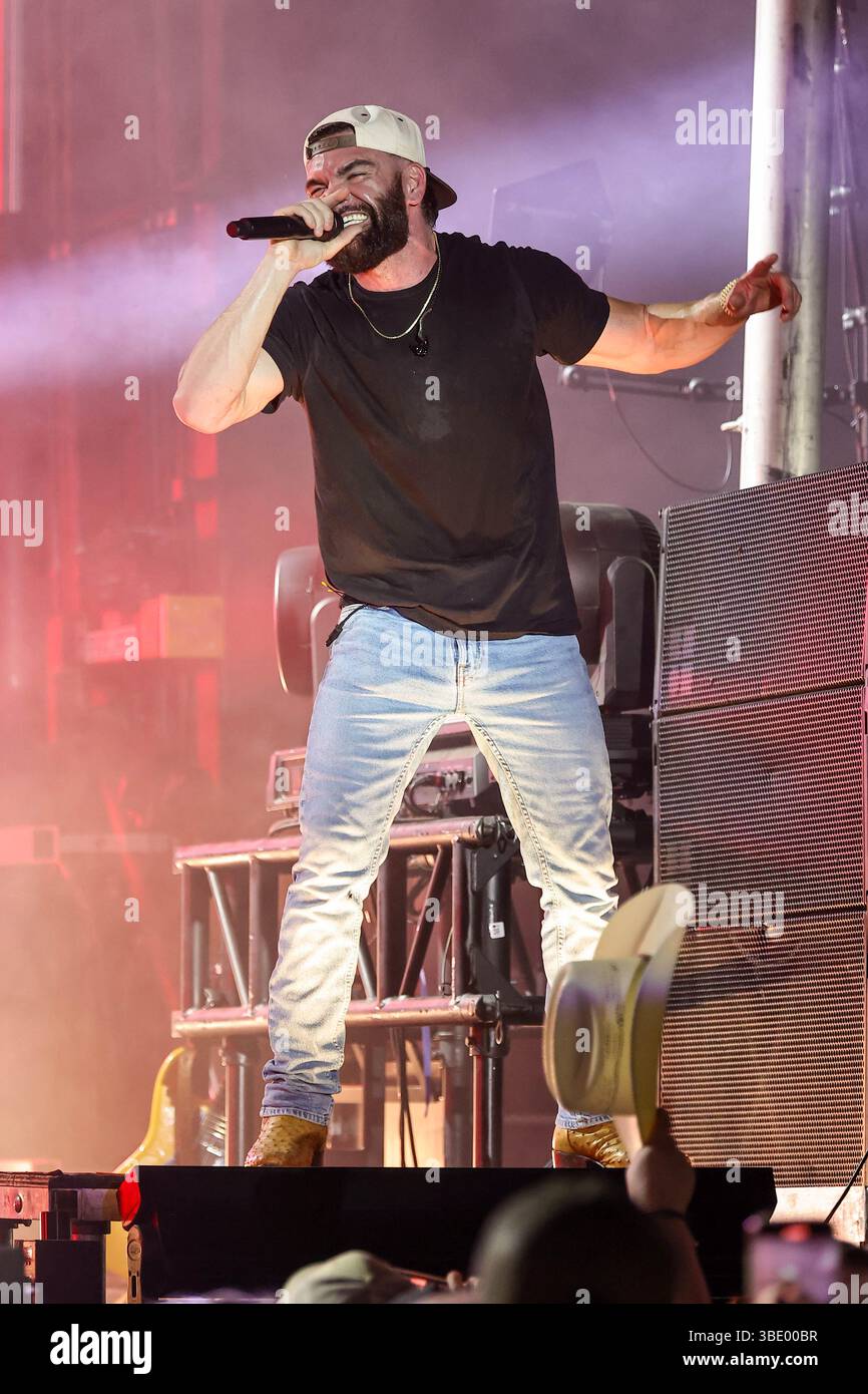 Denham Springs, LA, USA. 25th May, 2025. Dylan Scott performs for the ...