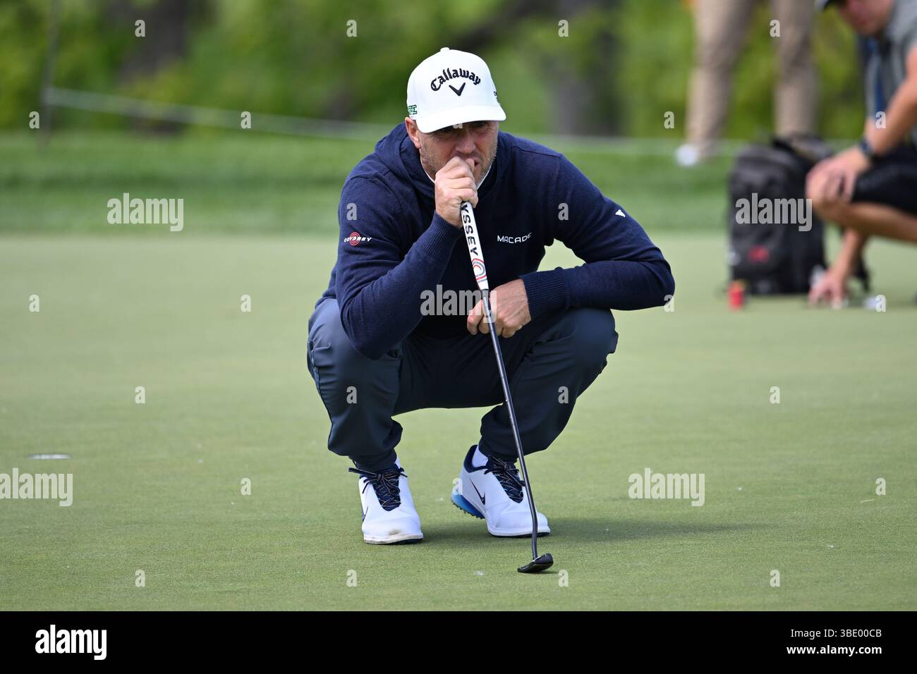 May 26, 2025: Taylor Pendrith (CAN) putts on the putting green at the ...