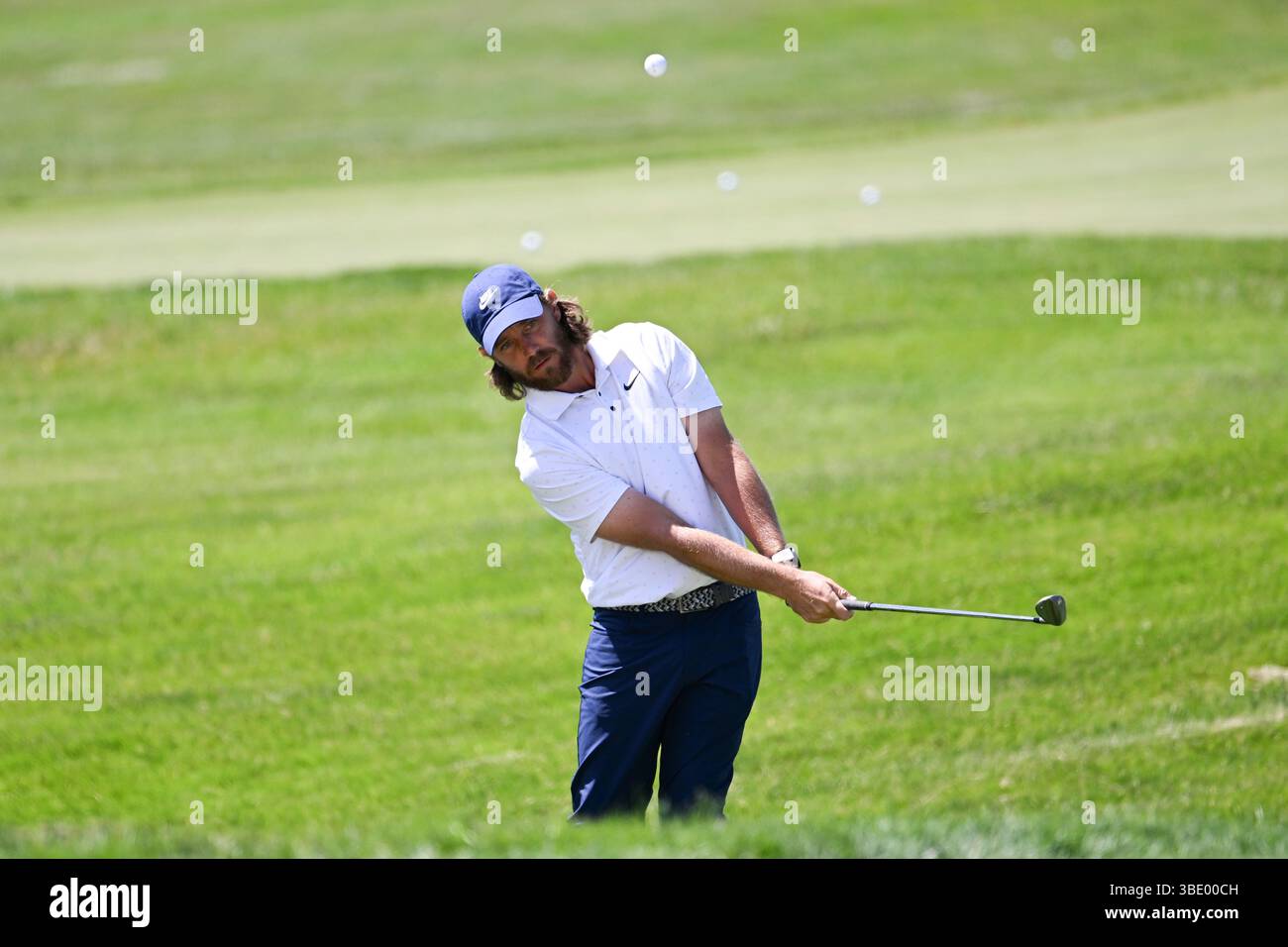 May 26, 2025: Tom Fleetwood (ENG) hits on the driving range at the ...