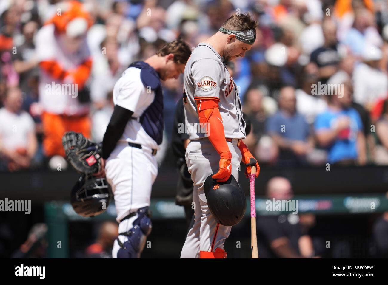 Detroit Tigers catcher Dillon Dingler, left, and San Francisco Giants ...