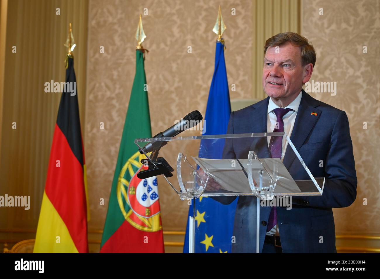 Lisbon, Portugal. 26 May 2025. Portuguese Foreign Minister Paulo Rangel ...