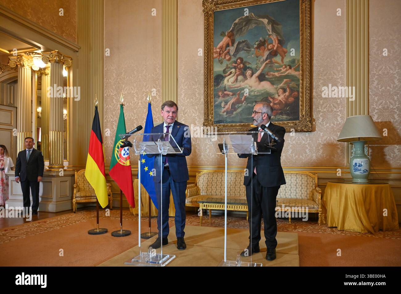 Lisbon, Portugal. 26 May 2025. Portuguese Foreign Minister Paulo Rangel ...