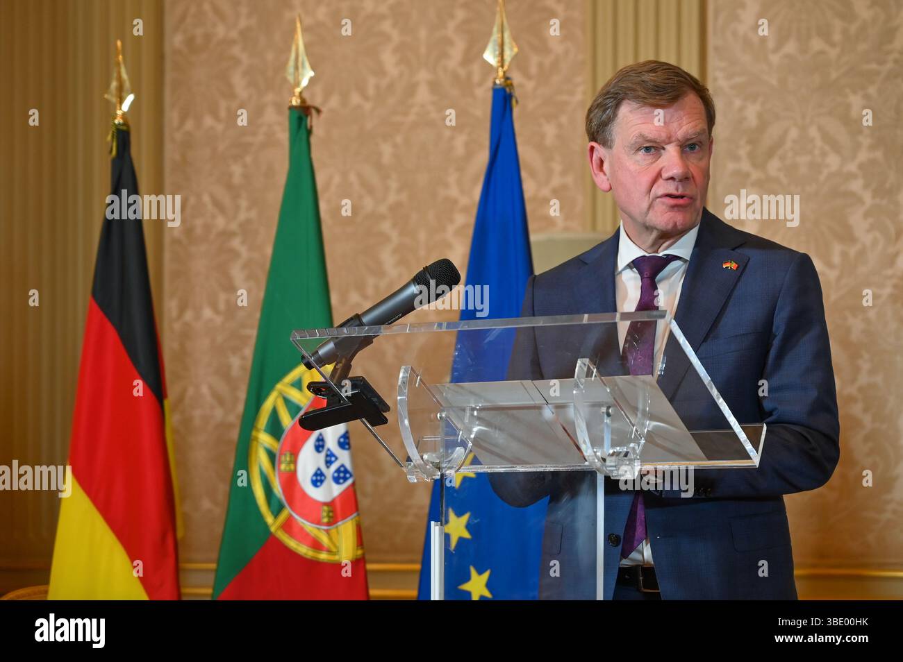 Lisbon, Portugal. 26 May 2025. Portuguese Foreign Minister Paulo Rangel ...