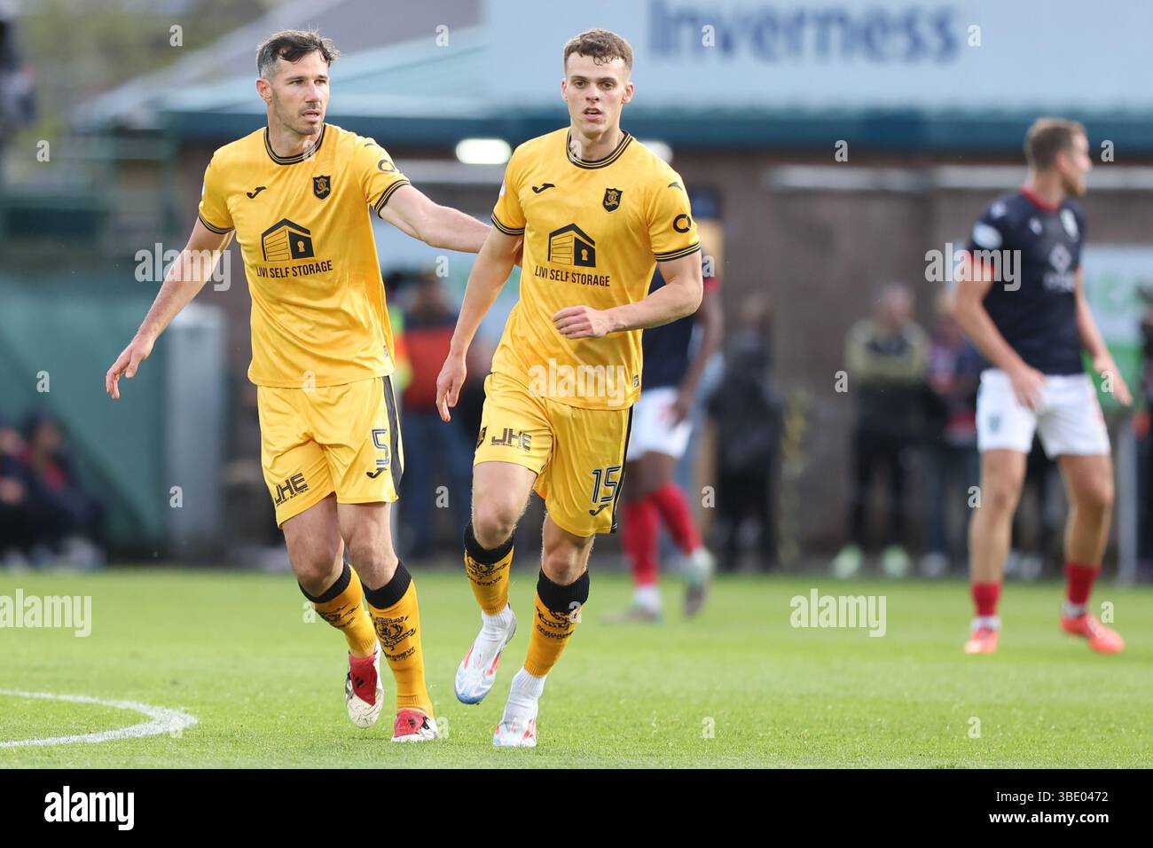 Livingston's Lewis Smith (right) celebrates scoring their side's first ...