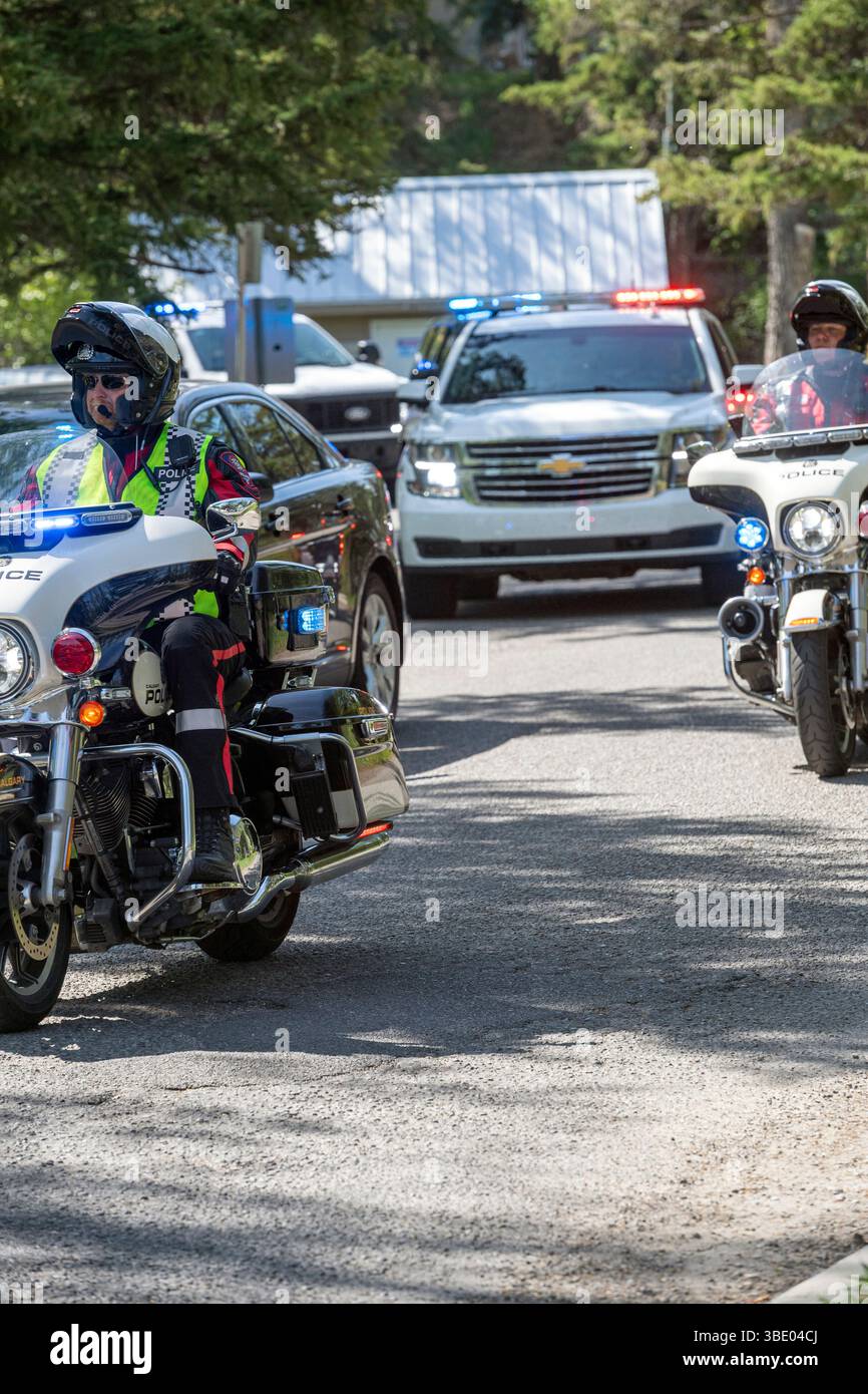 May 26 2025 Police and sheriffs forming a practice training motorcade ...