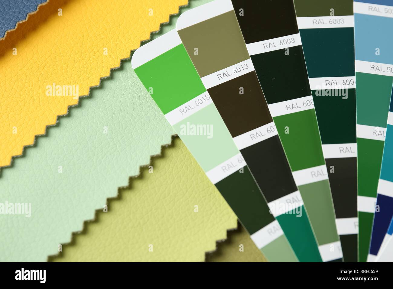 Samples of colorful fabrics and color palettes, closeup Stock Photo - Alamy