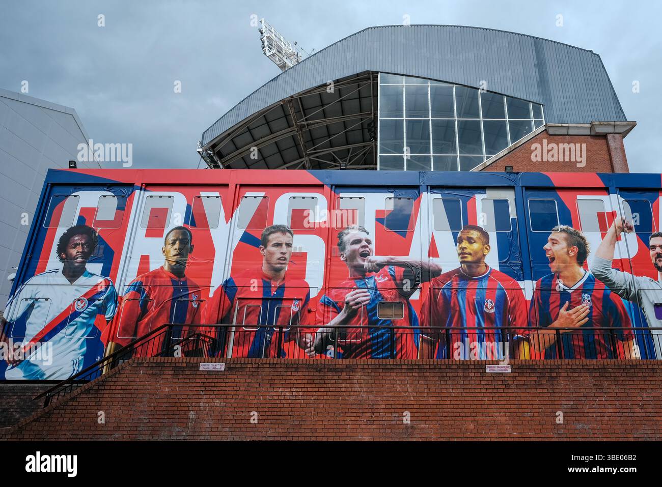 London, UK. 26th May, 2025. A Crystal Palace mural with Selhurst Park ...