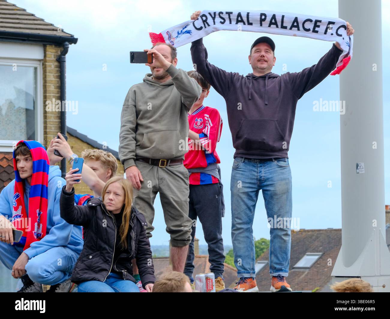 London, UK. 26th May, 2025. The Crystal Palace players and staff arrive ...