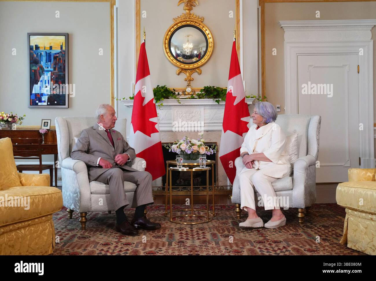 Governor-General of Canada Mary Simon, right, has an audience with ...