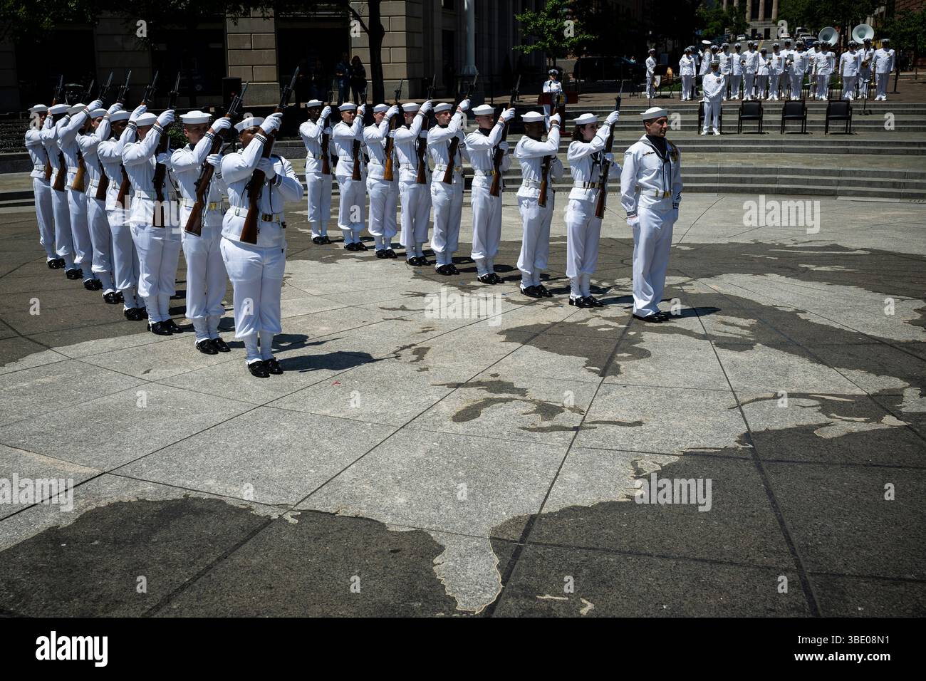 Members of a U.S. Navy Ceremonial Guard during a U.S. Navy Memorial Wreath Laying ceremony on ...