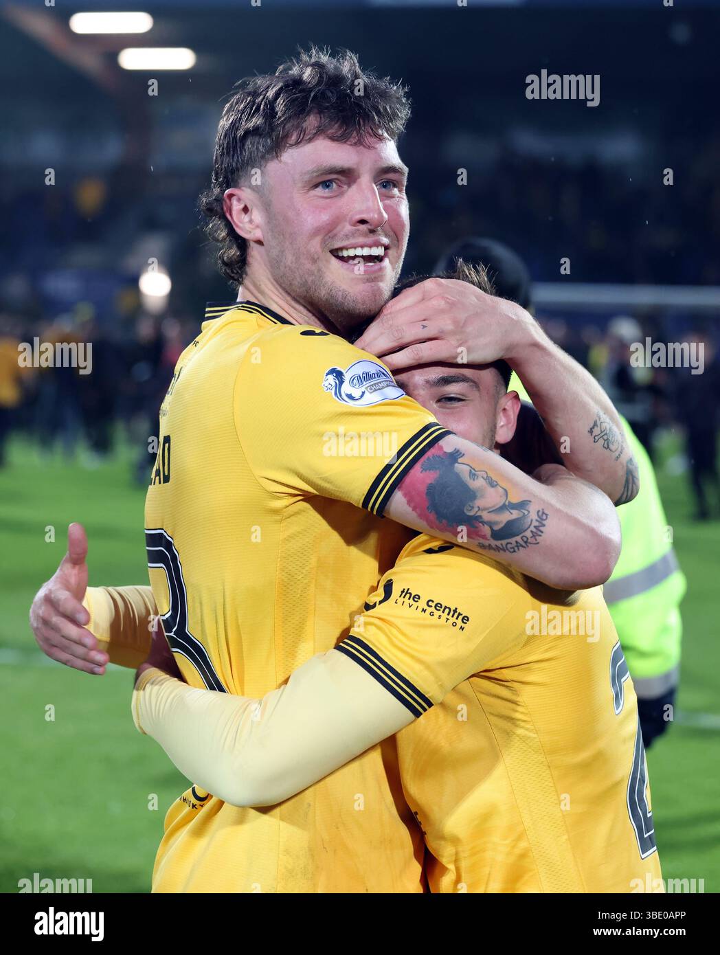 Livingston's Robbie Muirhead (left) celebrates after the William Hill ...