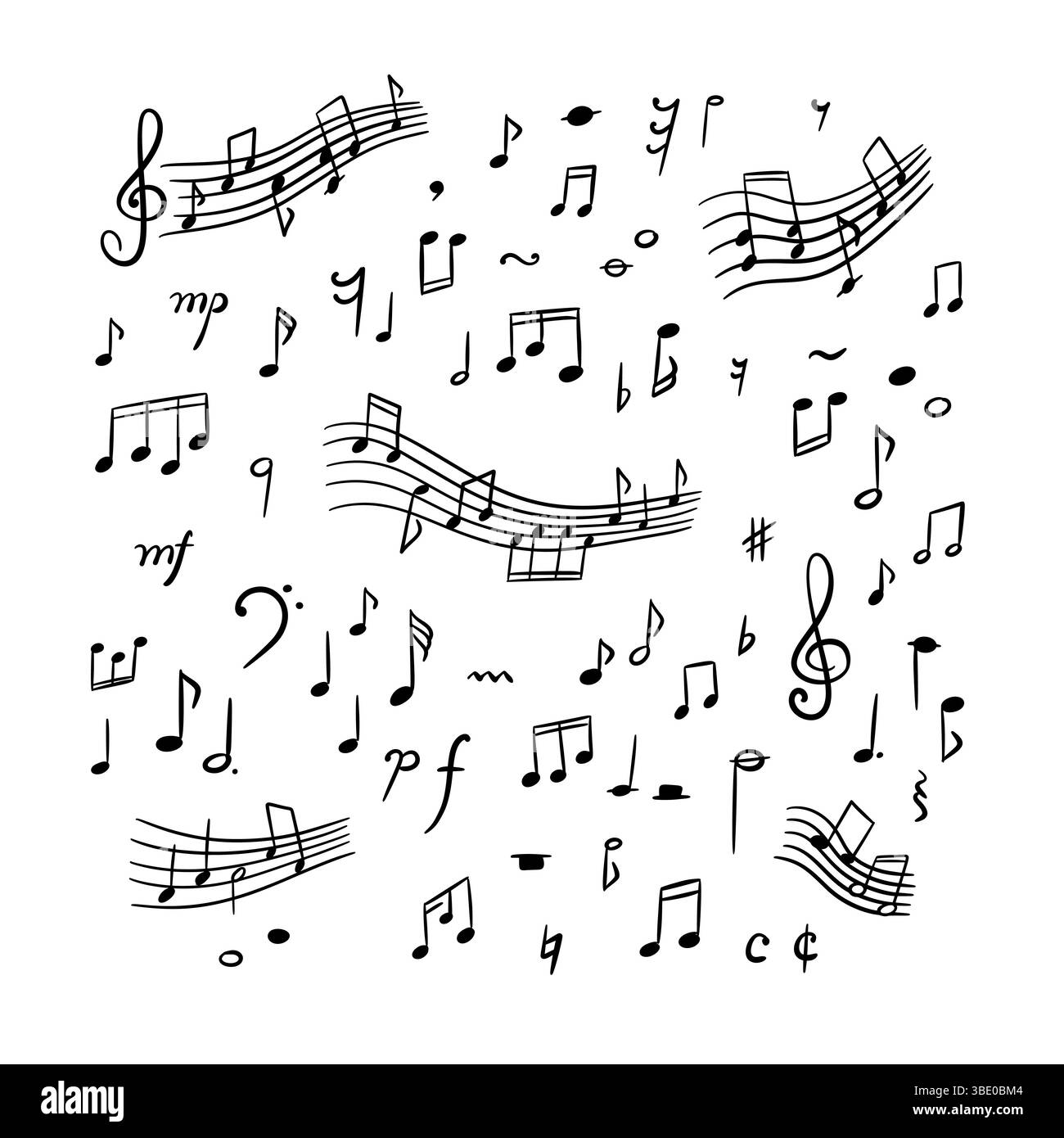 Drawn sheet music Stock Vector Images - Alamy