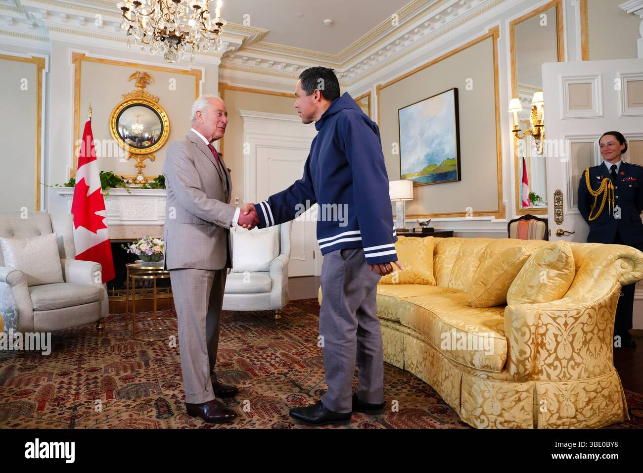 Britain's King Charles, left, meets with ITK President Natan Obed at ...