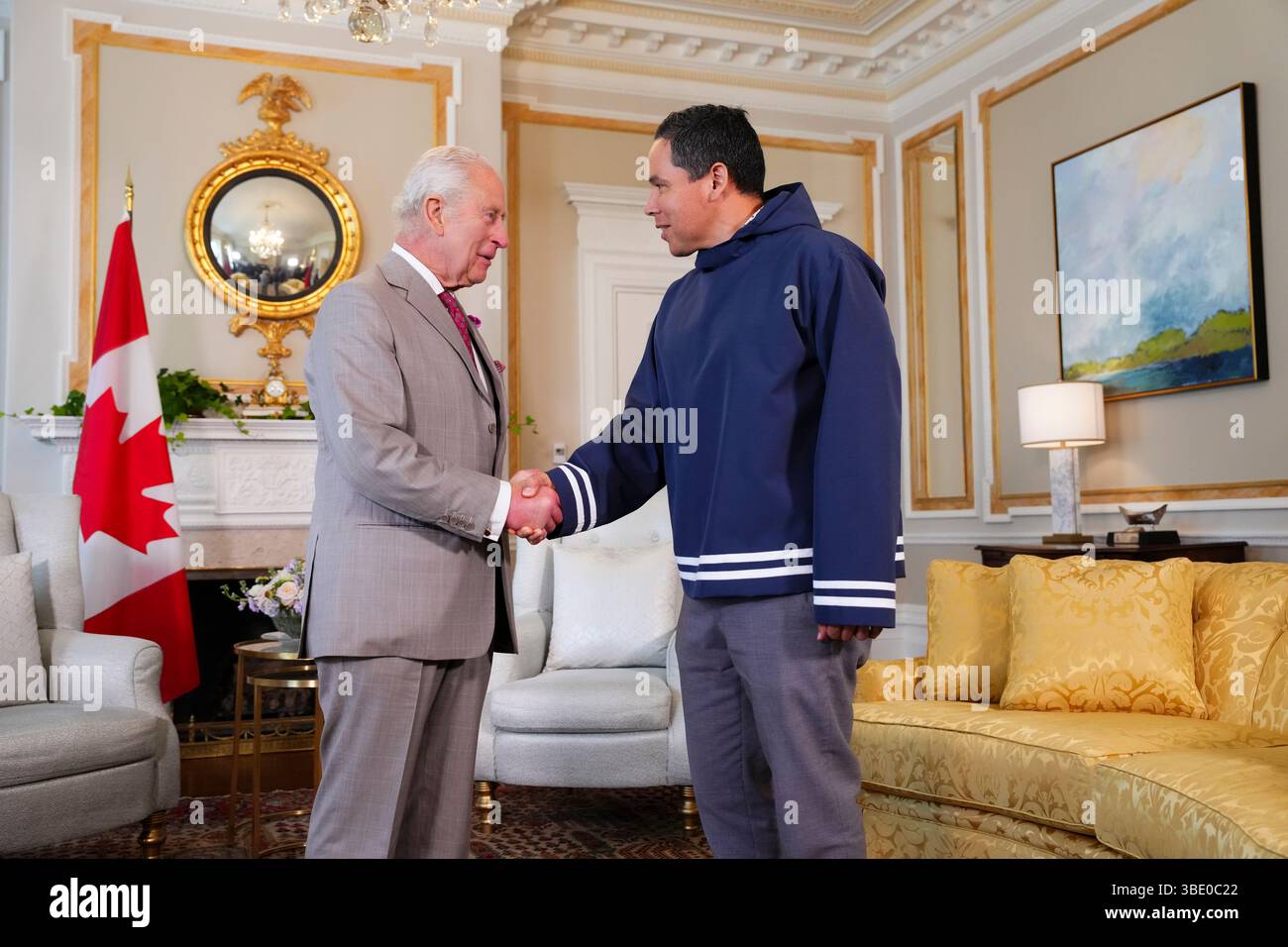 Britain's King Charles, left, meets with ITK President Natan Obed at ...